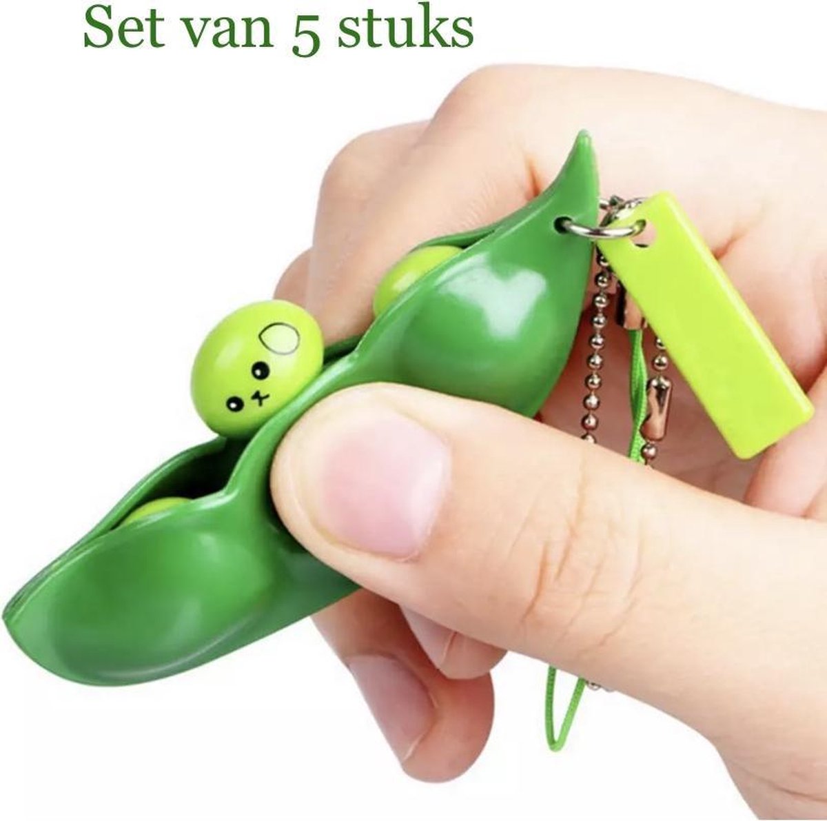 Fidget Bean - Pea popper - set van 5 stuks - Fidget keychain - Pop it ...