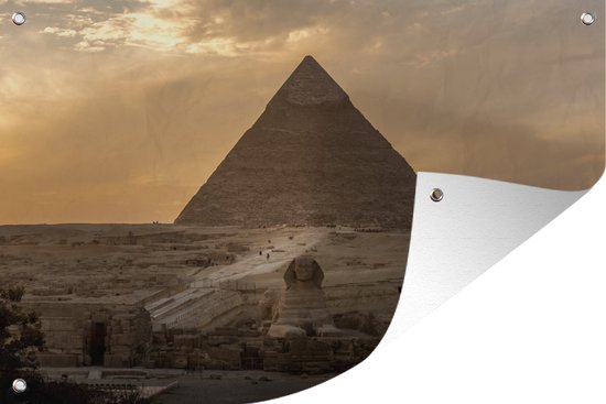Tuindecoratie De grote Sfinx van Giza voor de Piramide van Khafre ...