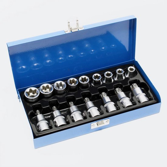 Dopsleutelset met zeskantprofiel 1/2" Doppenset; 16-delig ...