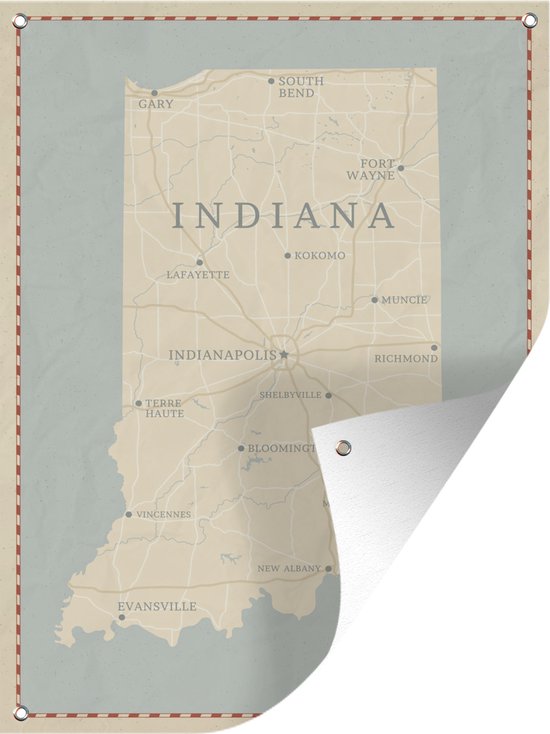 Illustration de l'état d'Indiana avec la ville d'Indianapolis affiche ...