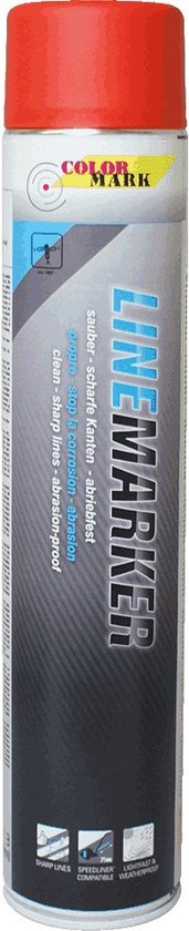 COLORMARK Linemarker - Rood - 750 ml - Afwerkingslaag | bol