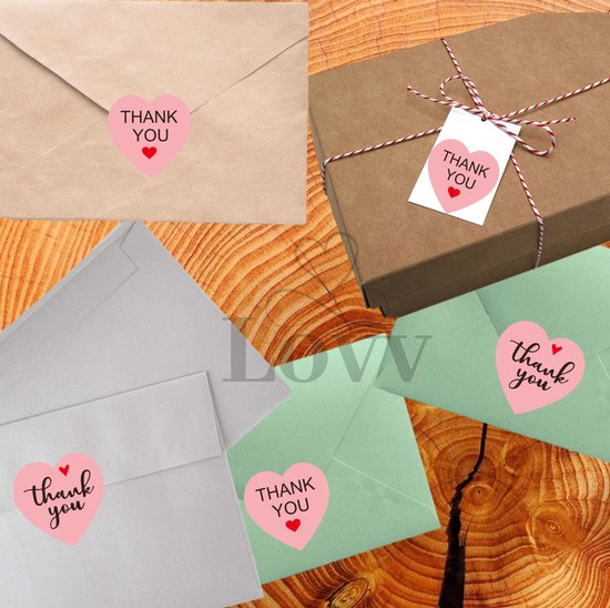 50 Stickers "Thank You" in Hart-Sluitstickers | bol.com