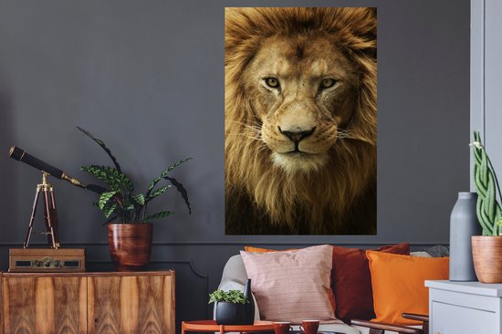Muurstickers - Sticker Folie - Portretfoto Afrikaanse leeuw - 80x120 cm - Plakfolie -... | bol