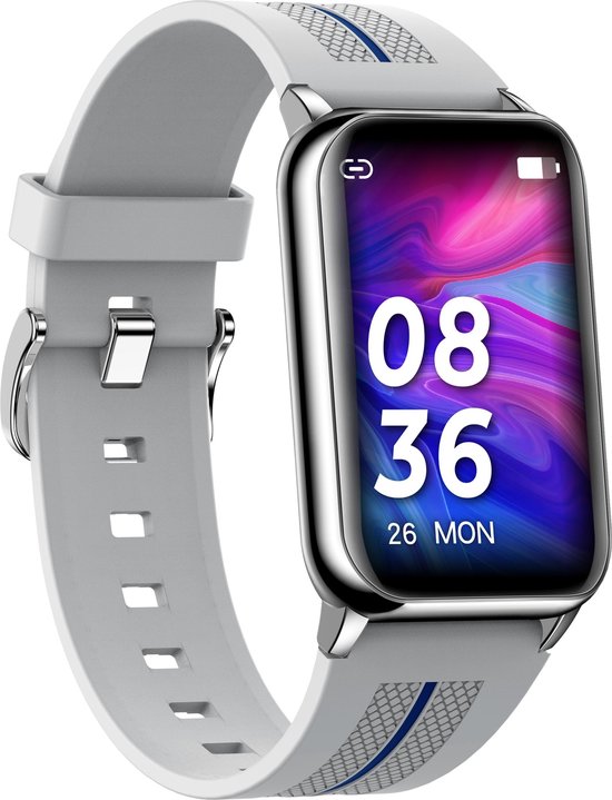 Belesy® STRIPE - Smartwatch Dames – Smartwatch Heren - Horloge - 1.57 ...