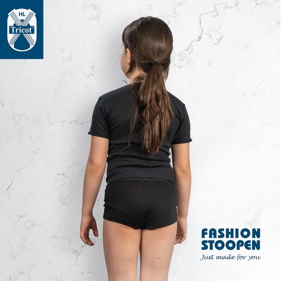 HL Tricot - Hemd Korte mouw Michelle zwart - Maat 116 - Meisjes - ZWART ...