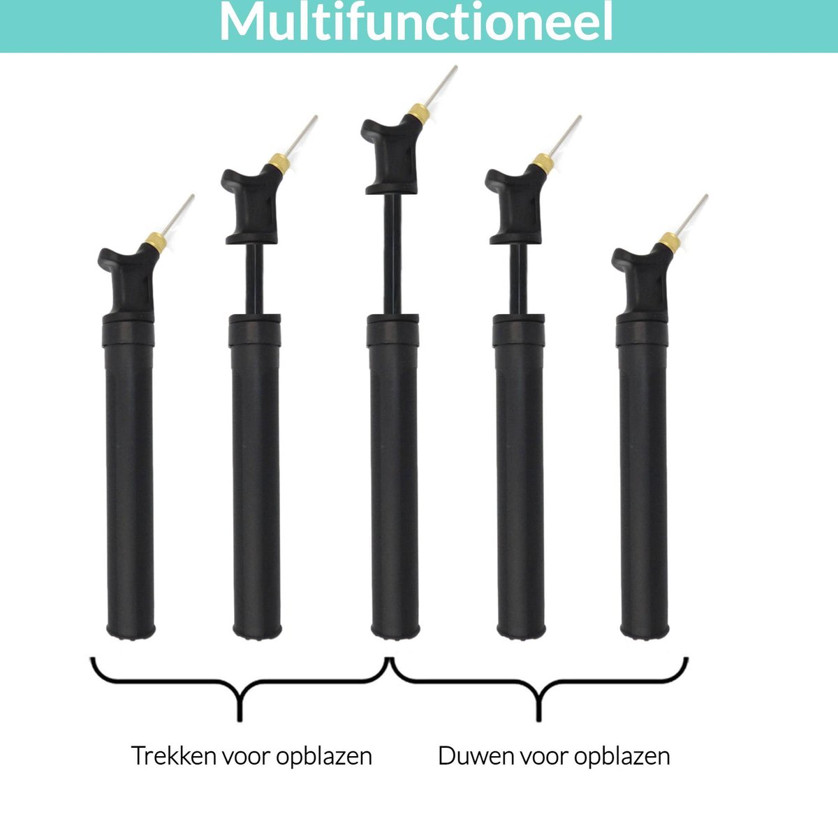 Ballenpomp - Voetbalpomp - Ballenpomp met 4 naalden - Beide richtingen ...