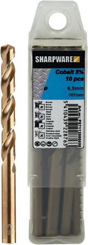 HSS Cobalt boor 8.0mm (10 stuks) (5% cobalt legering) | bol.com