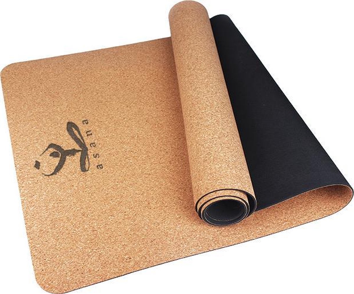 Asana Yoga Mat | 100% Portugese Kurk | Natuurlijk Rubber | 183x61x0,4cm ...
