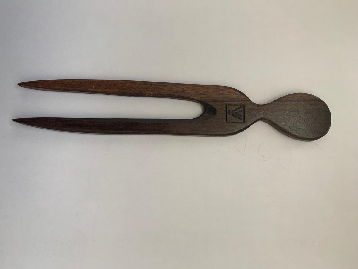 Ebony houten kam- Afro hair fork - 2 pin | bol.com