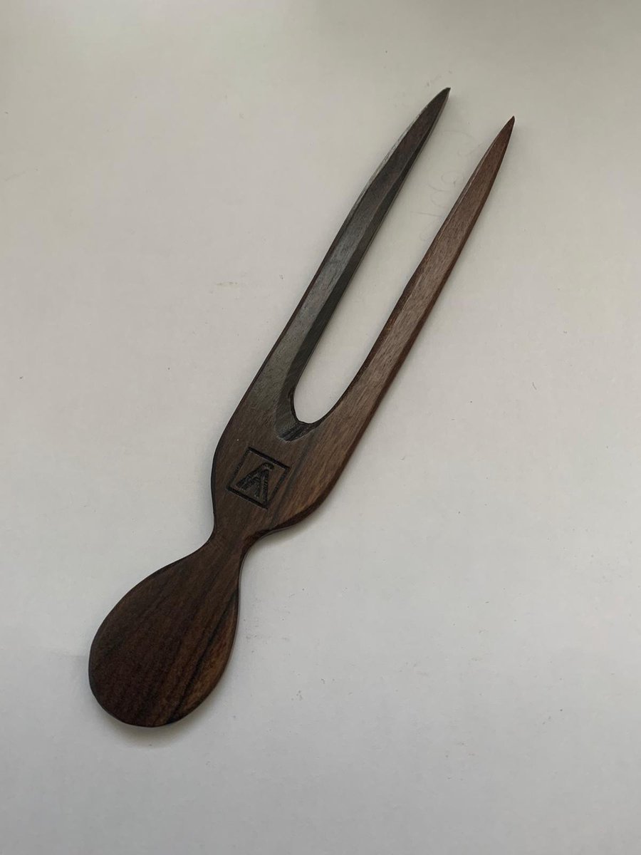 Ebony houten kam- Afro hair fork - 2 pin | bol.com