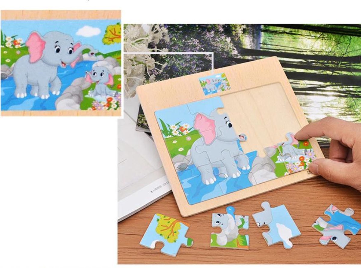 Mini puzzel Olifant- kinder puzzel - 12 stukjes | bol.com