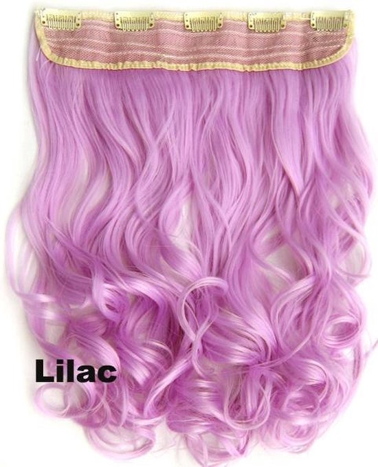 Clip in hair extensions 1 baan wavy lila - Lilac | bol.com