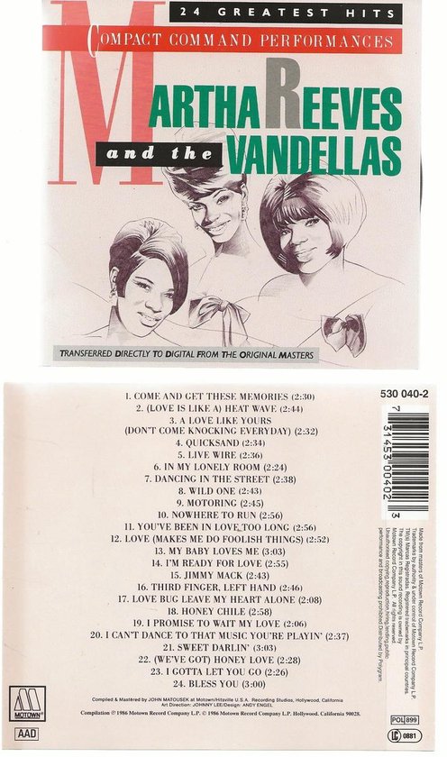 24 Greatest Hits, Martha & Vandella Reeves | CD (album) | Muziek | bol