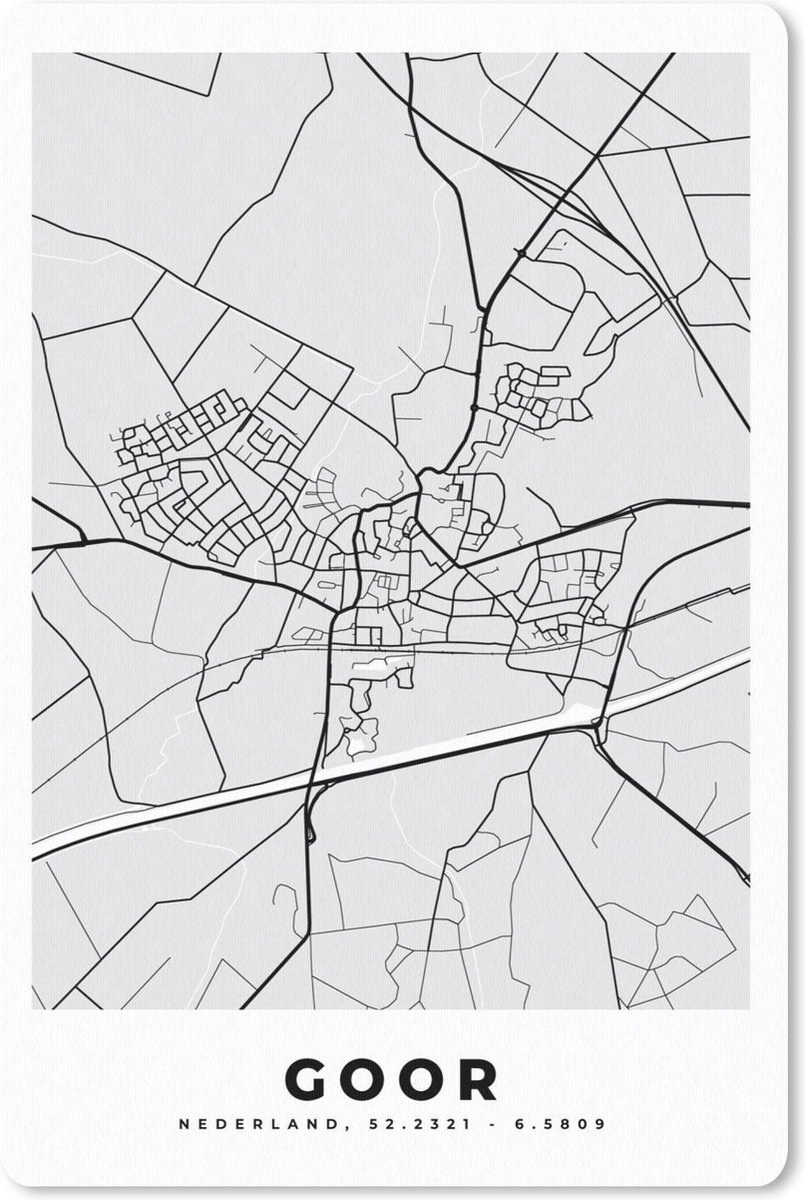 Stadskaart - Goor - Grijs - Wit - Plattegrond | bol.com