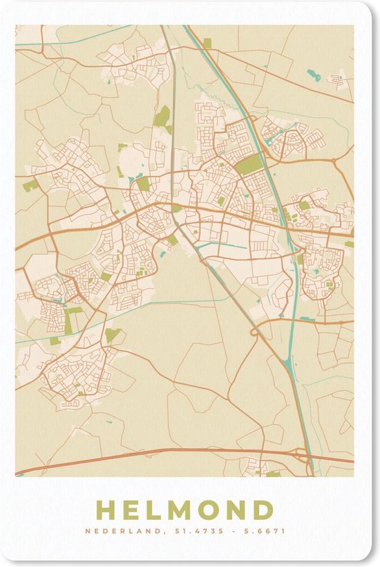 Stadskaart - Helmond - Vintage - Plattegrond | bol.com
