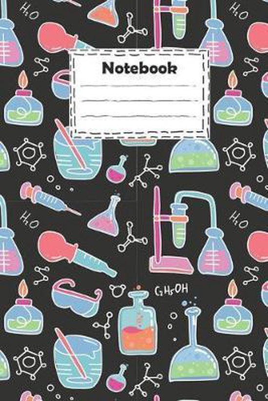 Notebook: pharmacy technician with decorative color hand drawn chemical ...