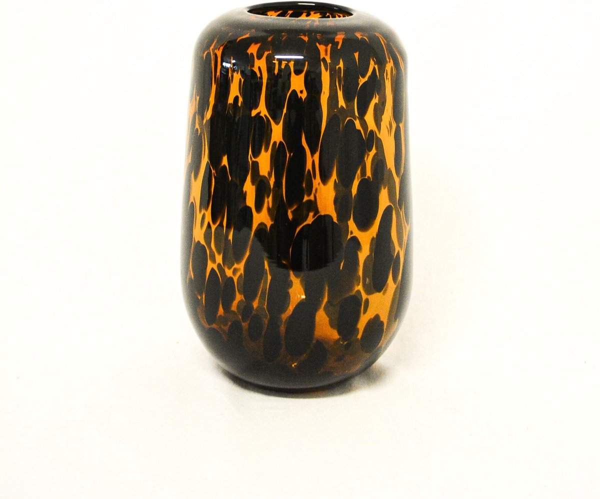 Cheetah vaas - Tijgervaas - Glazen vaas - H25.5 D16.7 | bol.com