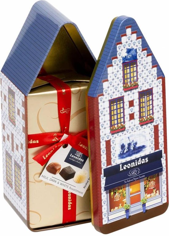 Chocoladecadeau | Leonidas Bonbons | Blik Huis Met 250 Gram Leonidas ...