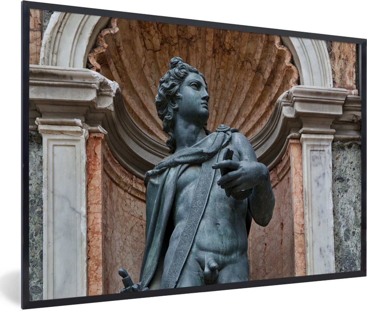 Fotolijst incl. Poster - Het bronzen standbeeld van Apollo in het ...
