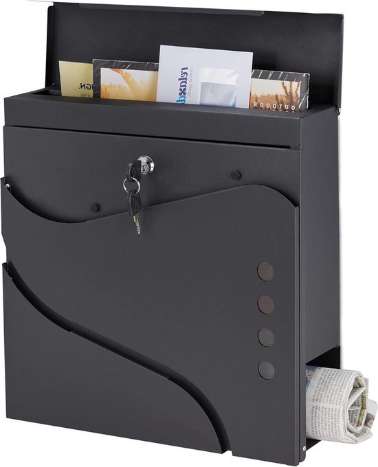 Letterbox with Newspaper Roll Lock and 2 Keys - Modern Design - Pattern ...