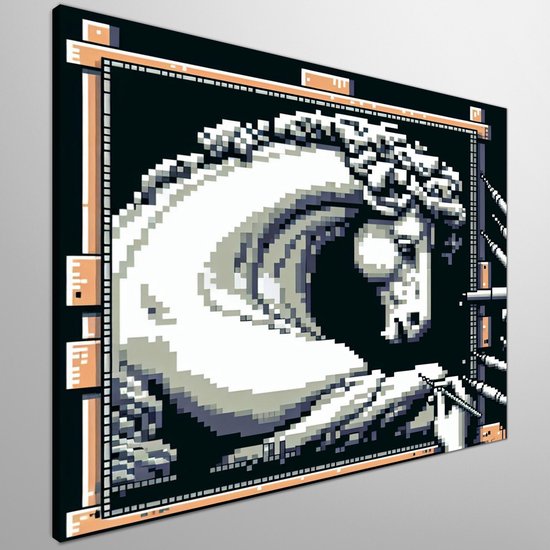 Pixel art relief schilderij | Het verweven van pixels en reliëf tot een ...
