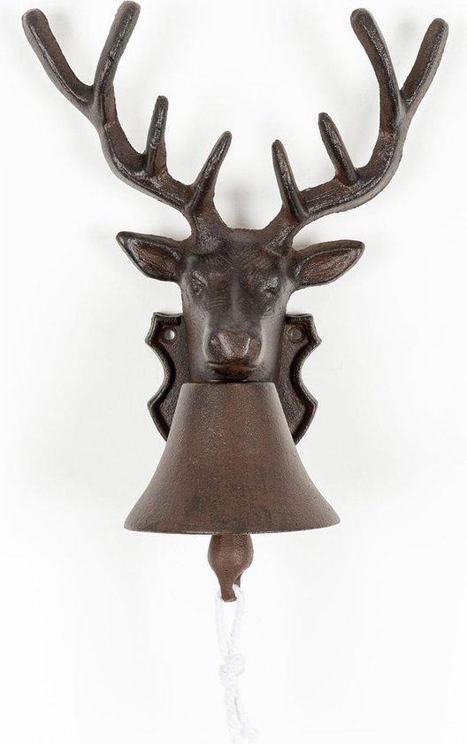 Homescapes Vintage gietijzeren herten design deurbel - antiek bruin | bol