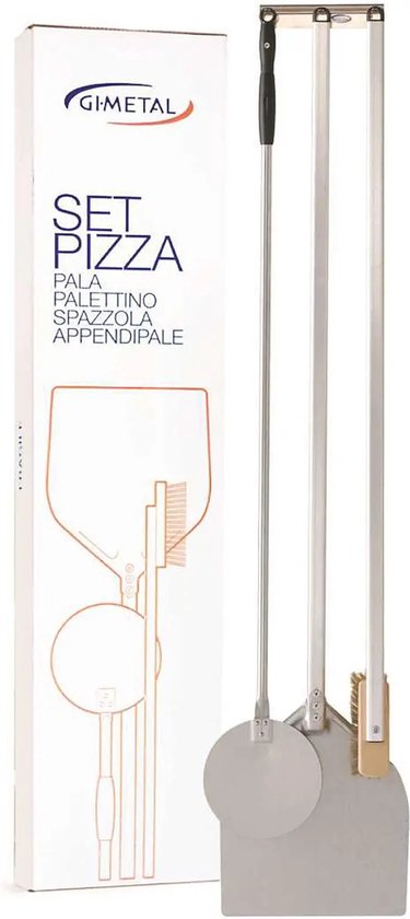 Gi.Metal Pizza Set 4 Delig - Pizzaschep, Draaischep, Ovenborstel ...