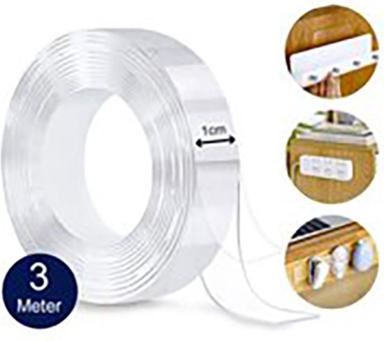 Dubbelzijdig Tape Extra Sterk Transparant - Montagetape - Plakband - Herbruikbaar en... | bol