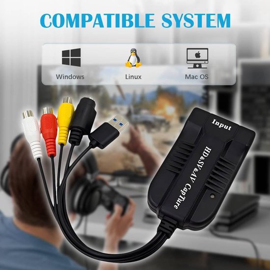 Audio Video Converter Kaartapparaat HDMI AV RCA S-Video naar USB 2.0 ...