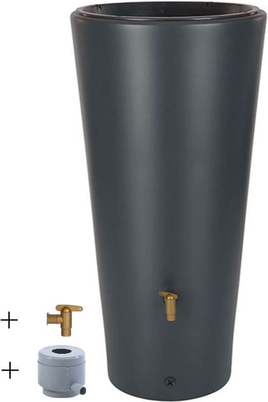 Graf regenton Vaso 220 L-Antraciet-met kraantje -met vulautomaat voor ...