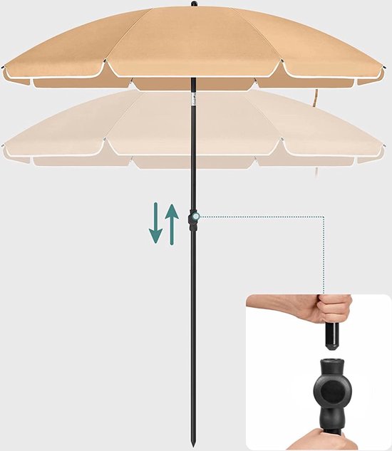 MIRA Home - Parasols - Luxe Parasol - Beige - Parasol Strand ...