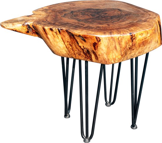 Designwood-art epoxy sidetable - Walnoot bijzettafel - hairpin poten ...