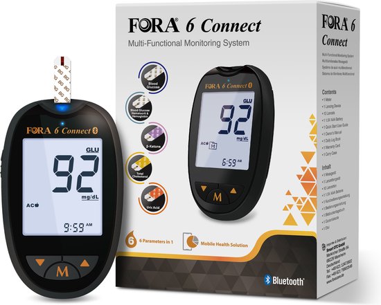 Appareil de mesure de l'acide urique FORA 6 Connect - mg/dl (Multi) | bol