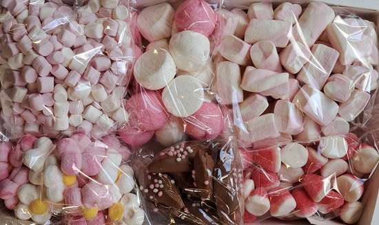 spekken-feest pakket roze 1000 gram voor babyshower, geboorte ...