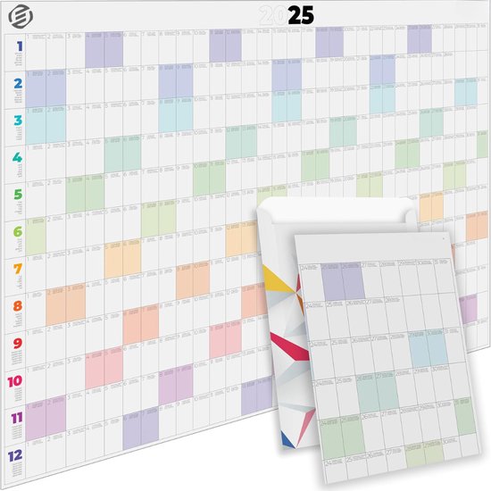 Equivera Jaarkalender 2025 - Maandkalender - Jaar Kalender ...