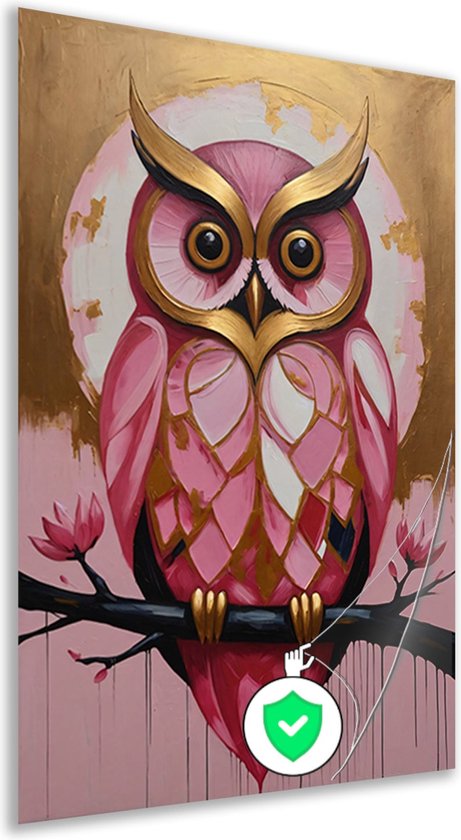 Uil poster - Dier wanddecoratie - Poster Bloem - Muurdecoratie klassiek ...