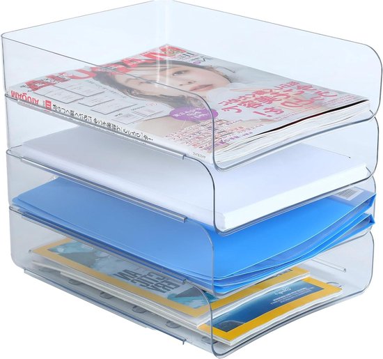 Stapelbare Papier Trays - Brief Tray Organizer voor op kantoor - A4 ...