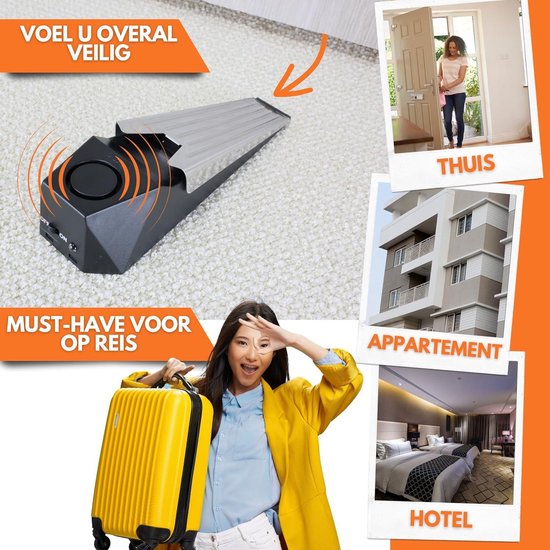 Deurstopper Alarm - Inbraak Alarm - Hotel Deur Alarm - Inclusief ...