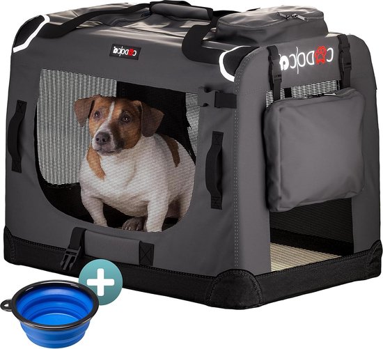 Katten Reismand Opvouwbaar 60x42x42cm Antraciet Transportbox - Dieren - Hondentransportbox | bol