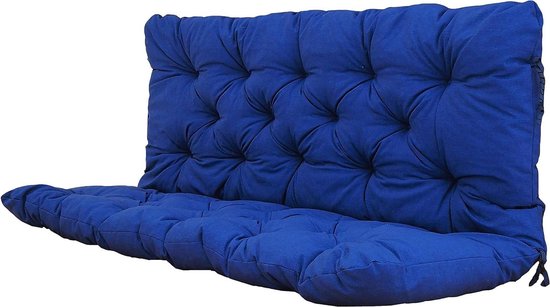 Kussens Voor 2 Bankkussens 120 X 98 X 8 Cm Blauw Bankkussen Bol