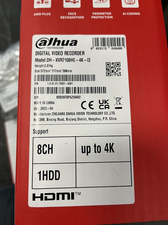 Dahua DH-XVR7108HE-4K-I3 | bol