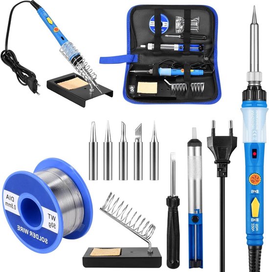 Soldering Iron Kit with Adjustable Temperature - 110V 60W Digital ...