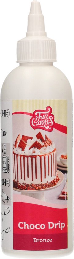 FunCakes Choco Drip - Bronze - 180g - Chocolade Taartdecoratie | bol