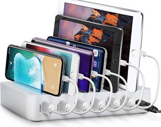 Oplaadstation - 6 USB Poorten - Laad Meerdere Telefoons, Tablets ...
