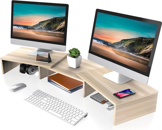 Monitorstandaard Houten Draaibaar PC Laptop Computer Verhoger ...