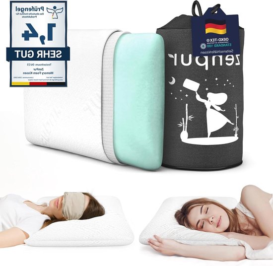 Ergonomisch orthopedisch nekkussen - geheugenkussen voor nek- en rugpijn - anti-mijt... | bol