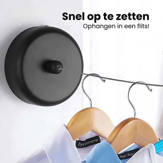 Waslijn Uittrekbaar - Waslijndraad met stalen kern - Wasdraad - Wasrek ...