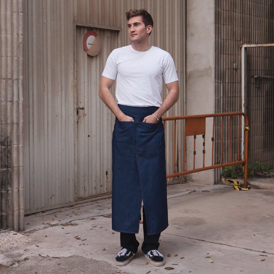 Franse sloof met split en zak Denim - Black - 100 x 100 cm - Link ...