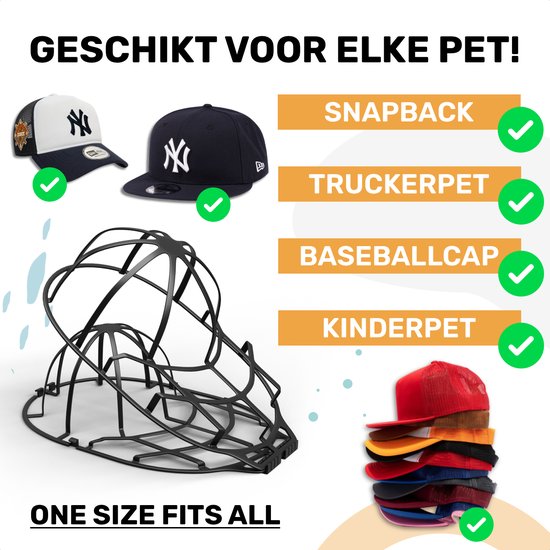 CapKing Cap Washer - Pet wassen houder - Vormbehoud - Voor alle petten ...