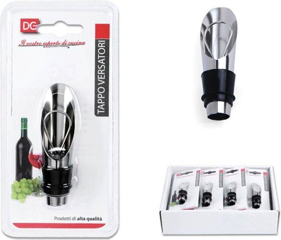 2x Wijnfles schenktuit met RVS dop - Schenkdop/afsluitdop - schenktuiten/schenkdoppen | bol